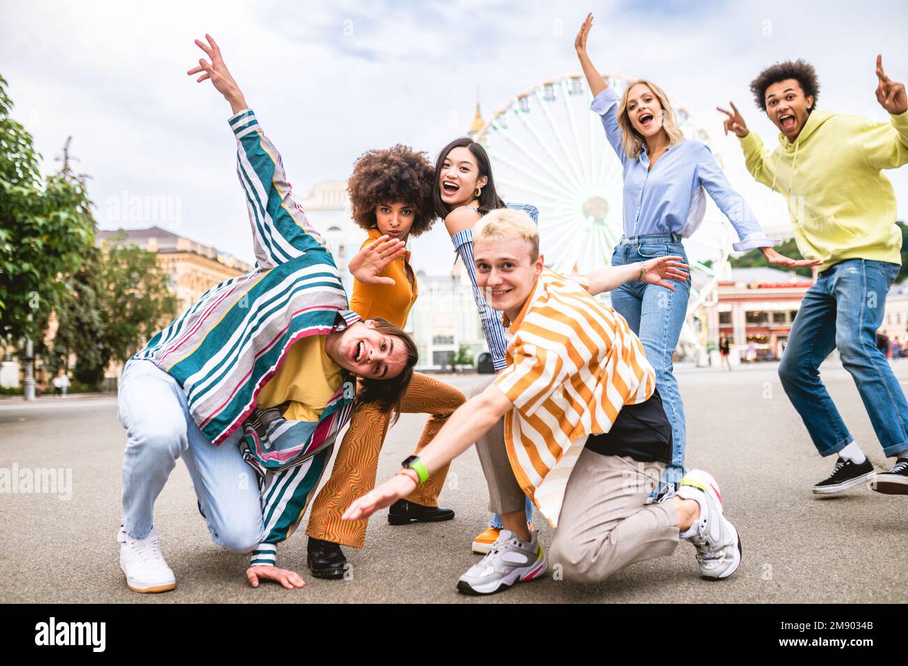 Multiracial young people together meeting and social gathering - Group ...