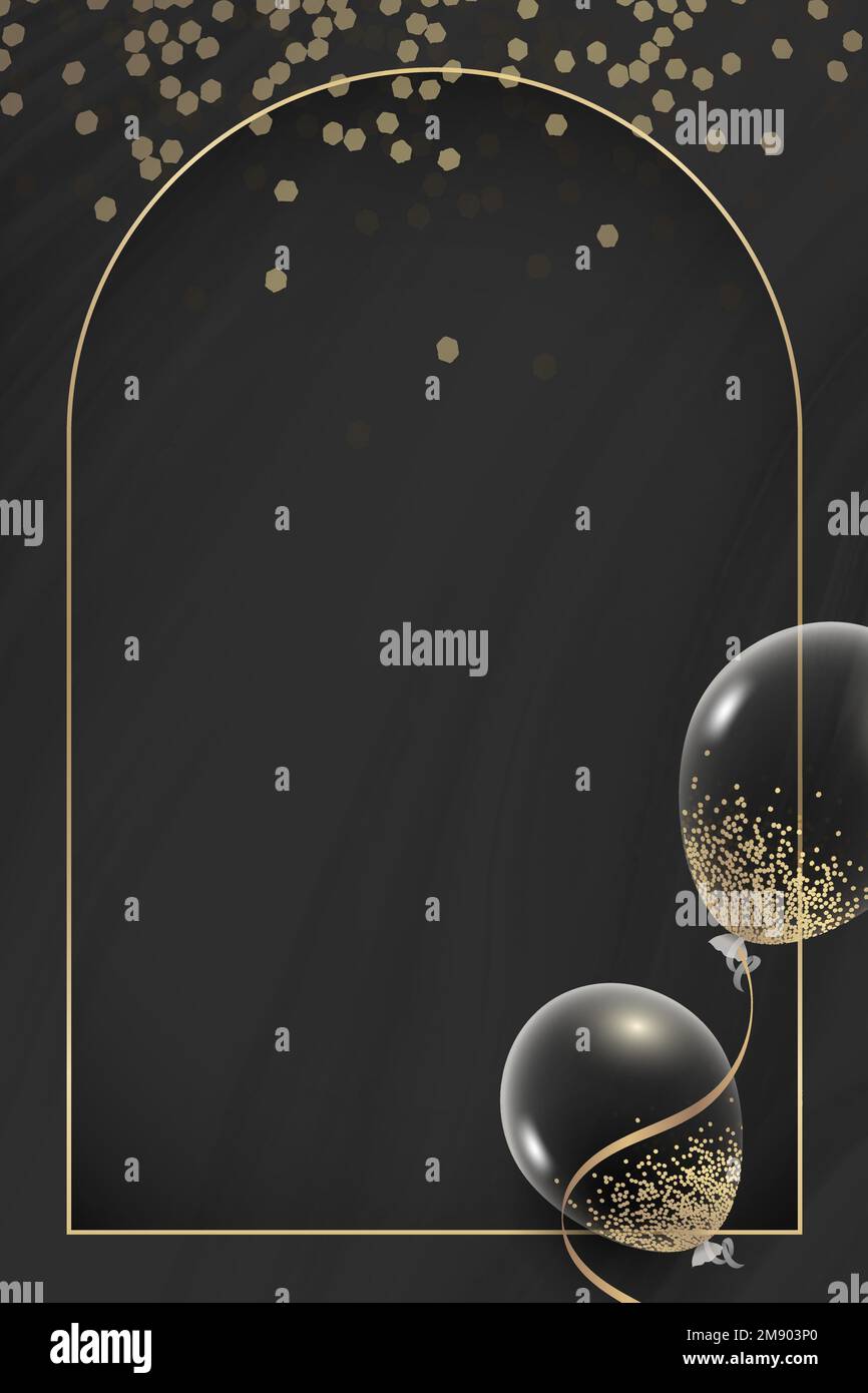 Golden rectangle balloons frame design vector Stock Vector Image & Art ...