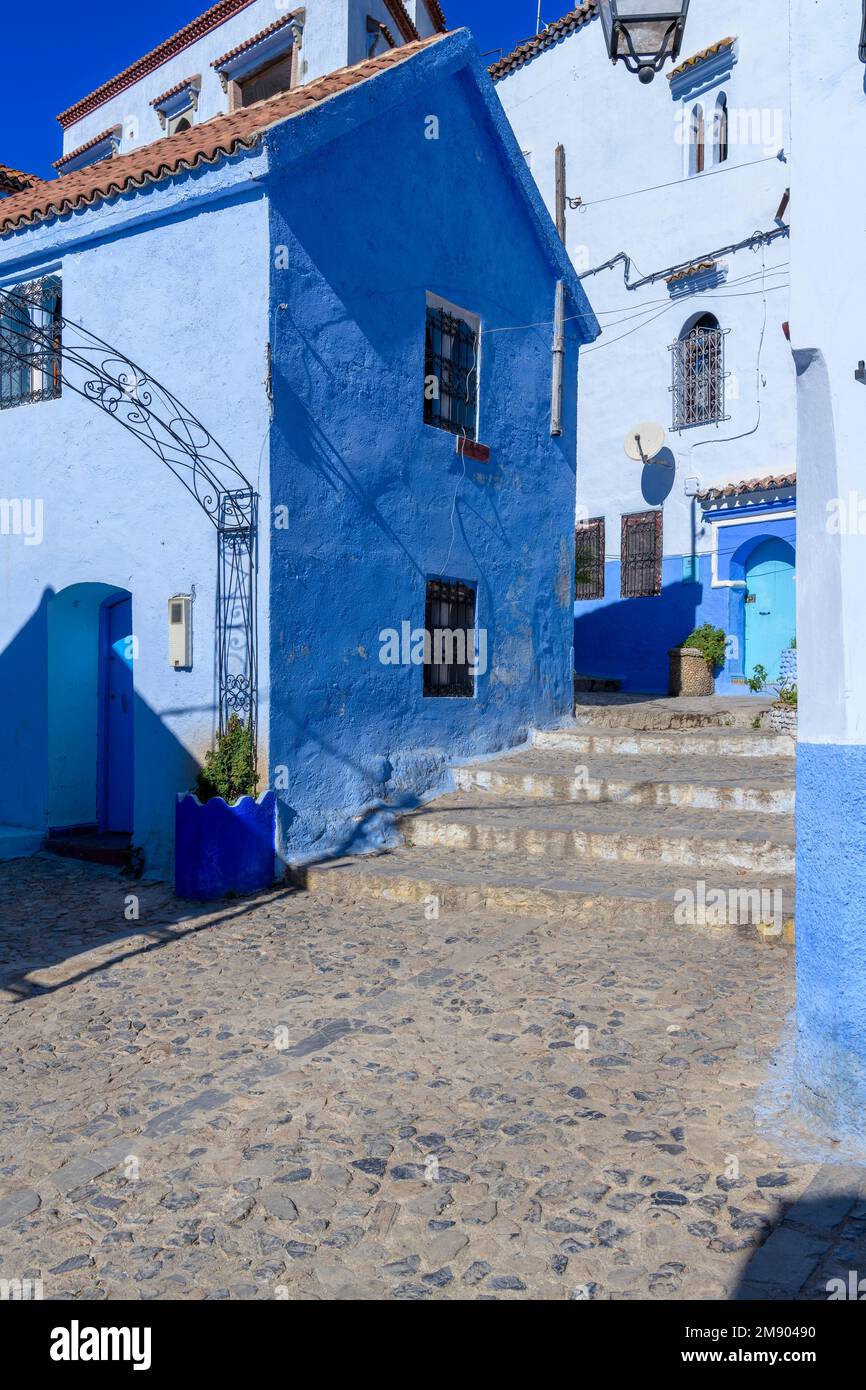 Homes and Riads in the beautiful city of Chefchaouen in Morocco. Known ...