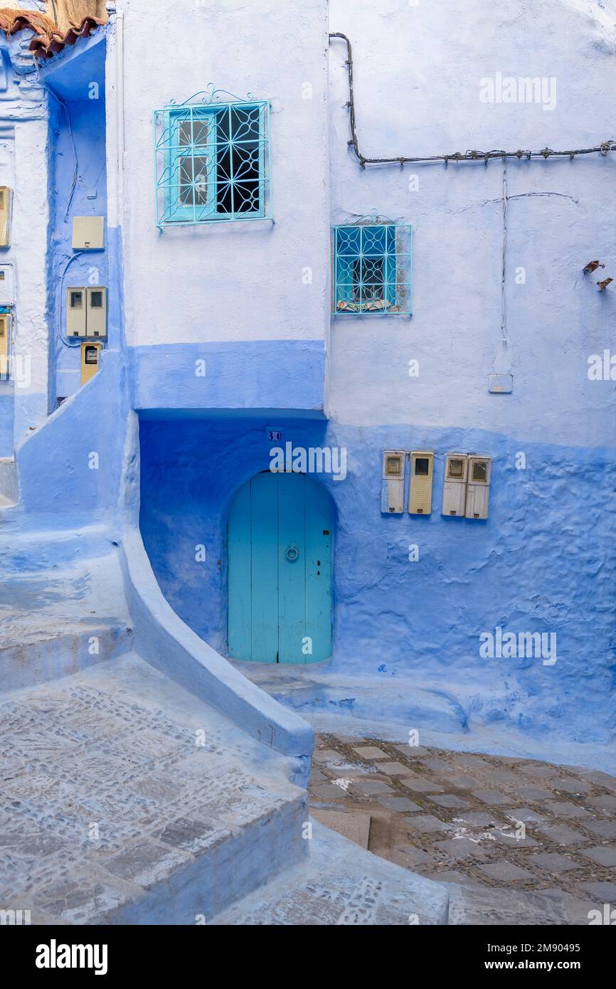 Homes and Riads in the beautiful city of Chefchaouen in Morocco. Known ...