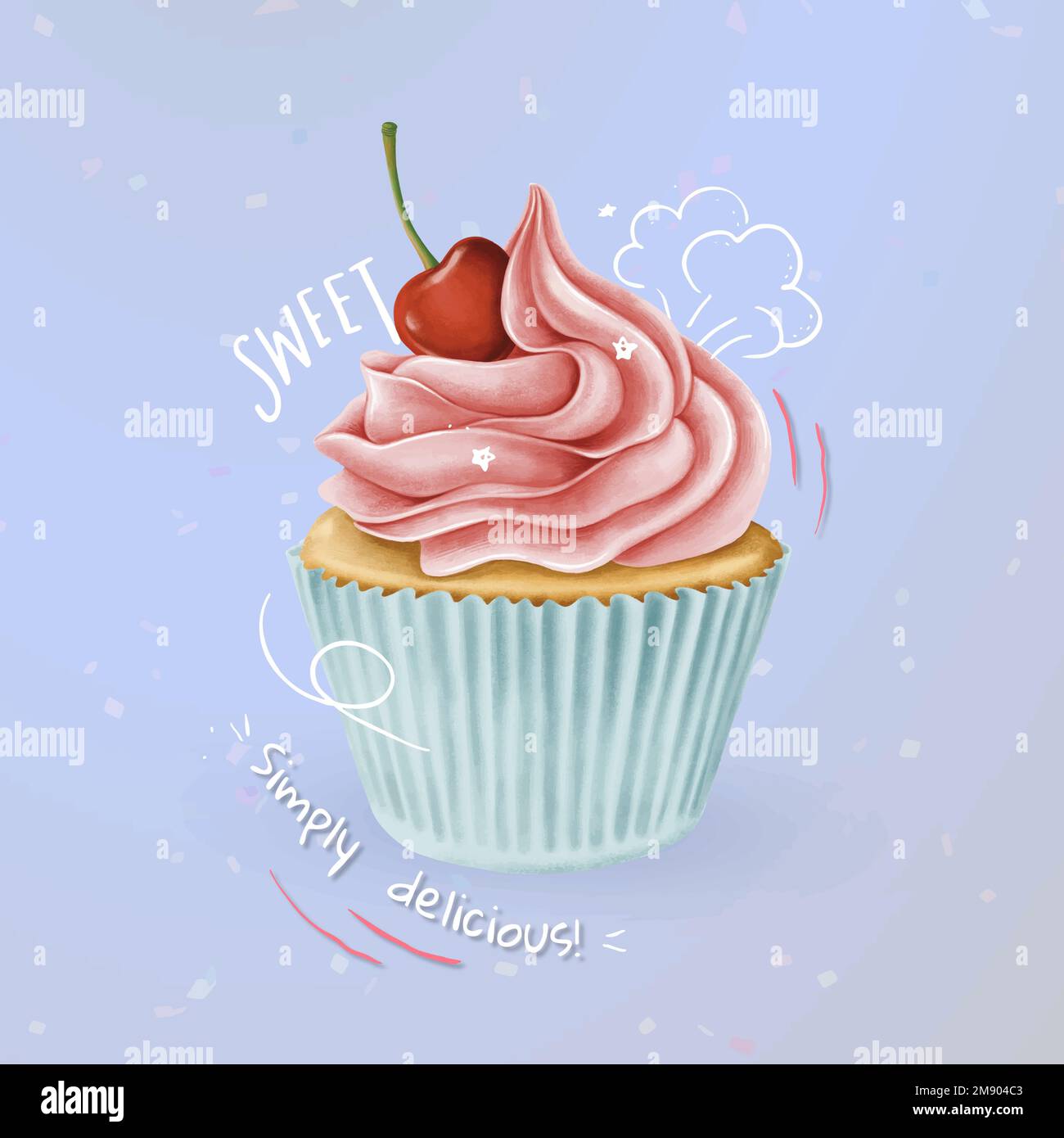 Hand drawn cherry cupcake vector Stock Vector Image & Art - Alamy