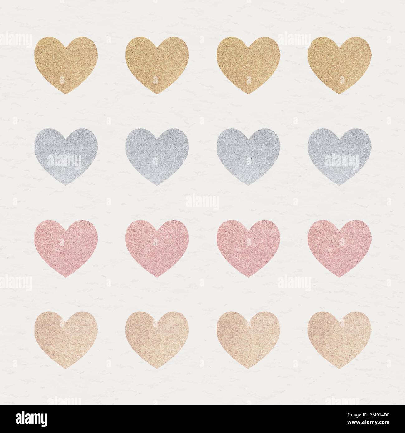 Glitter heart sticker set vector Stock Vector Image & Art - Alamy