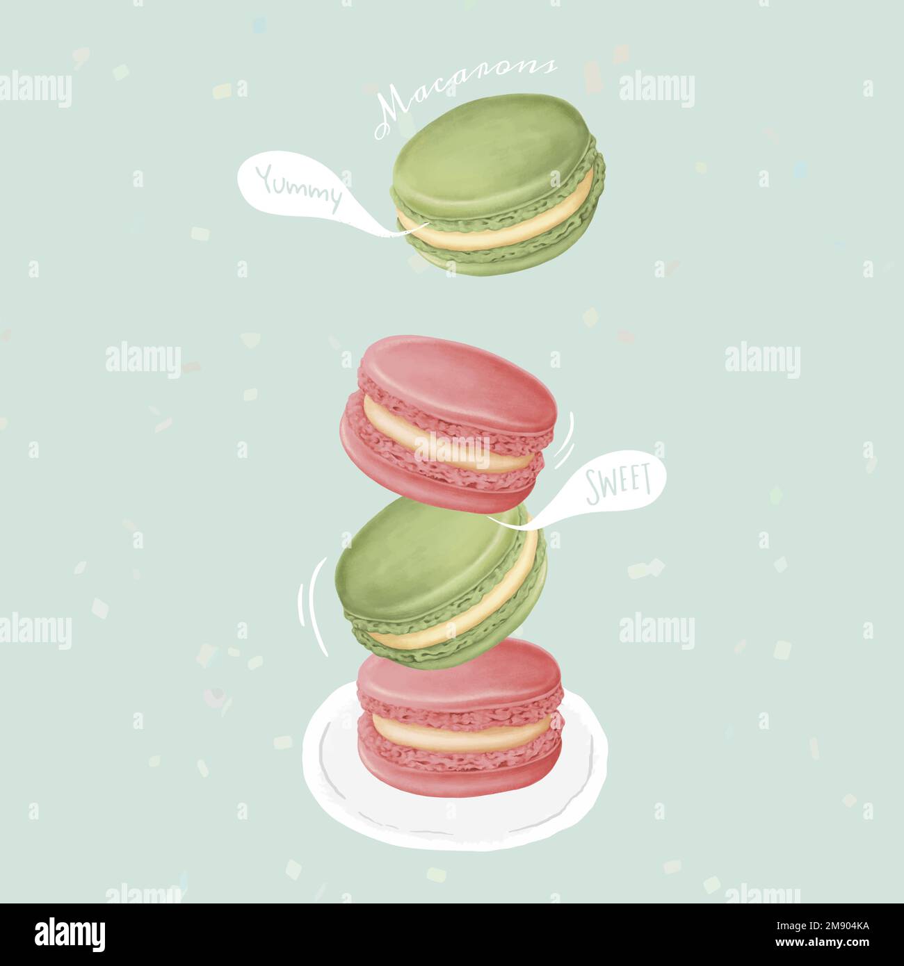 Hand drawn sweet macarons vector Stock Vector Image & Art - Alamy