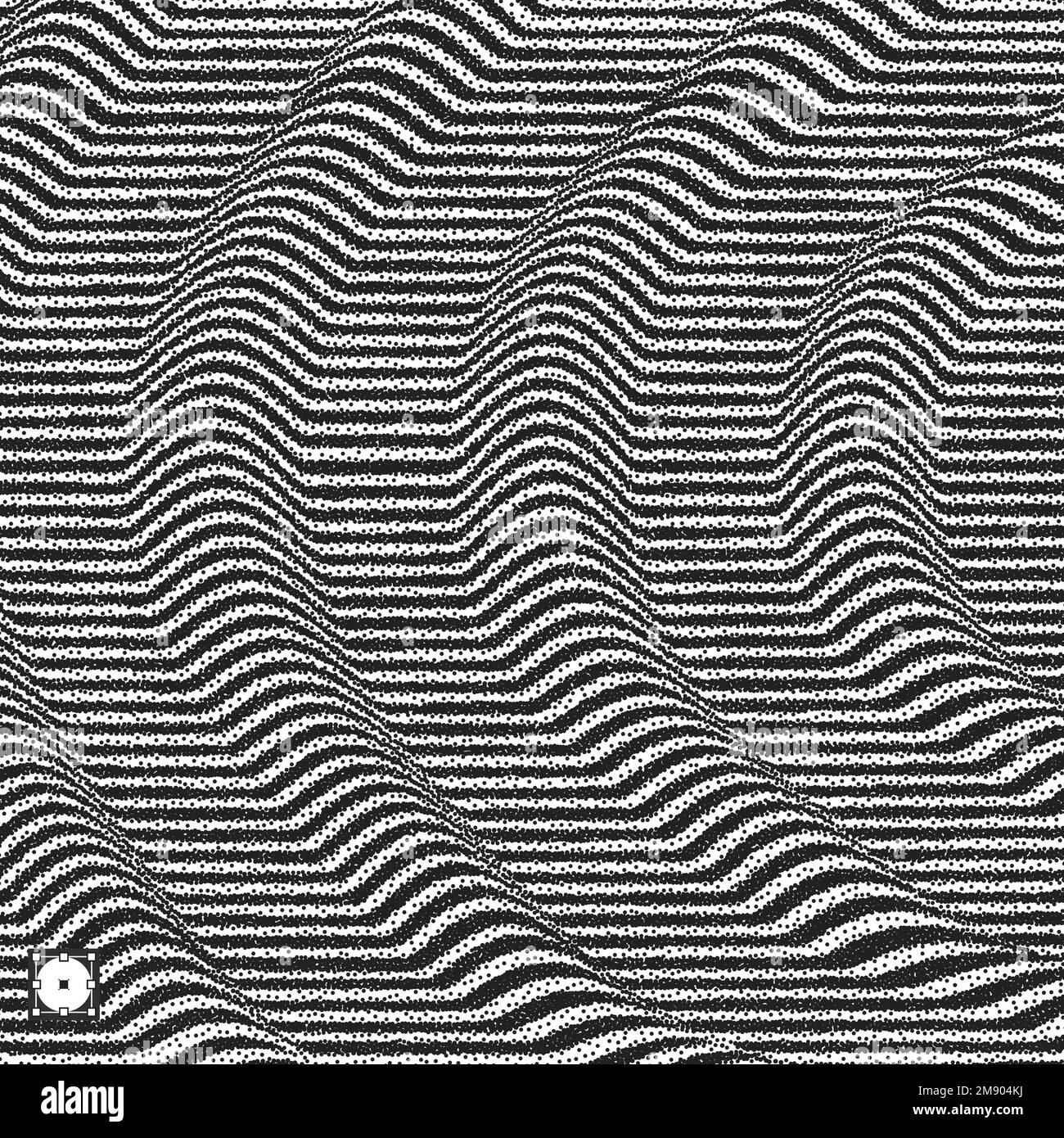 Wavy background. Black and white grainy dotwork design. Pointillism ...