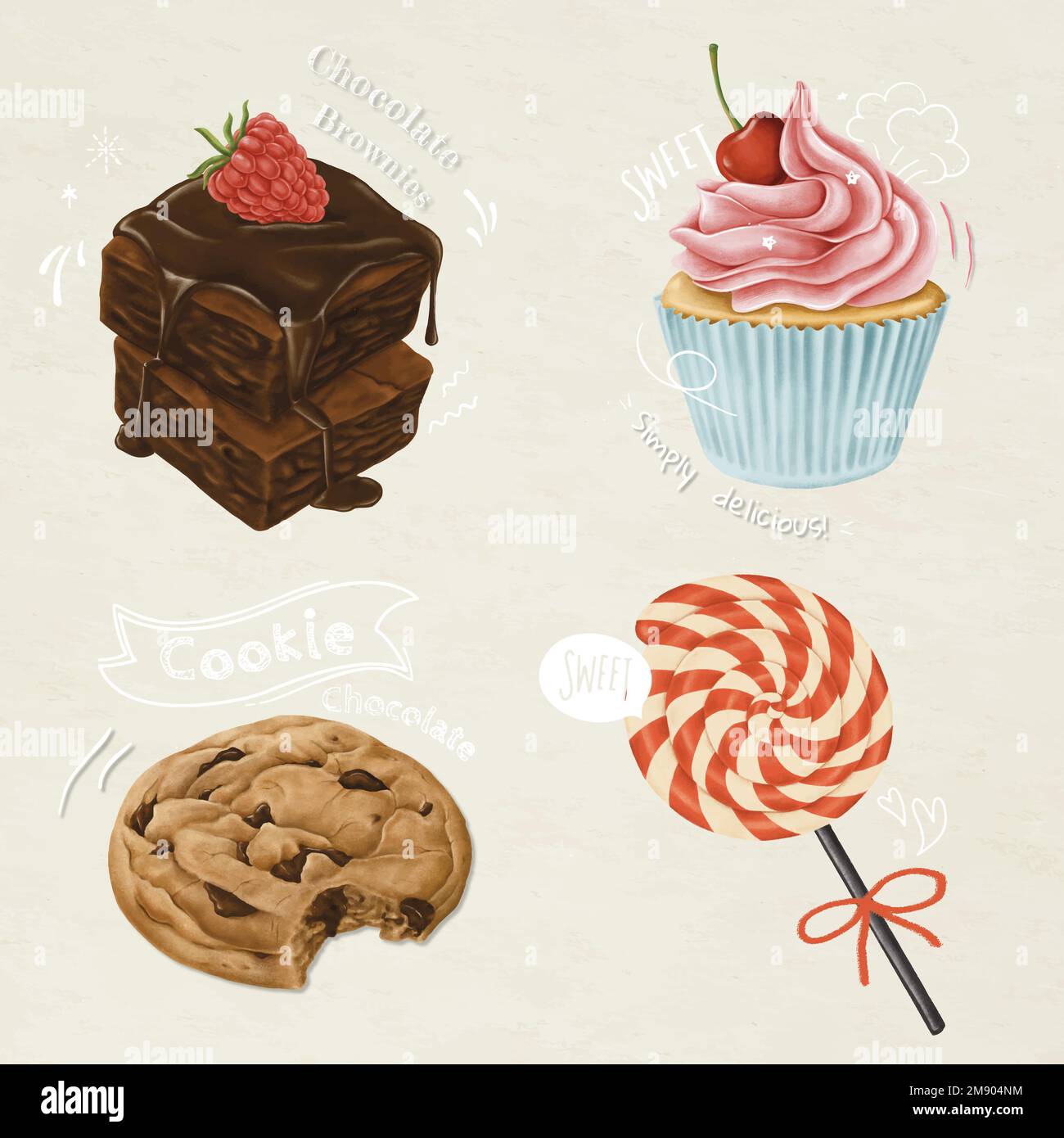 Hand drawn gourmet cookie hi-res stock photography and images - Alamy