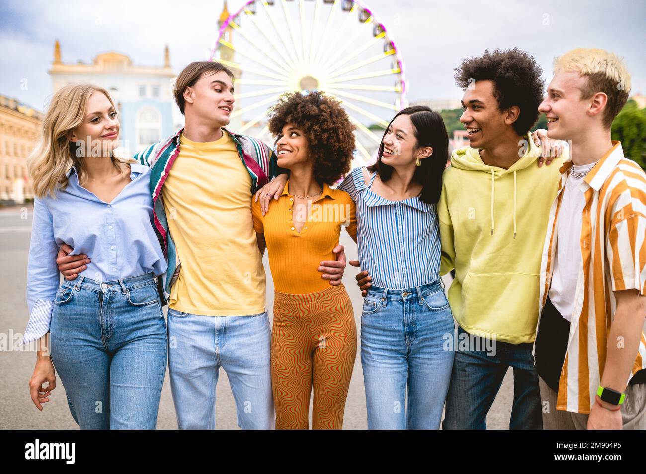 Multiracial young people together meeting and social gathering - Group ...