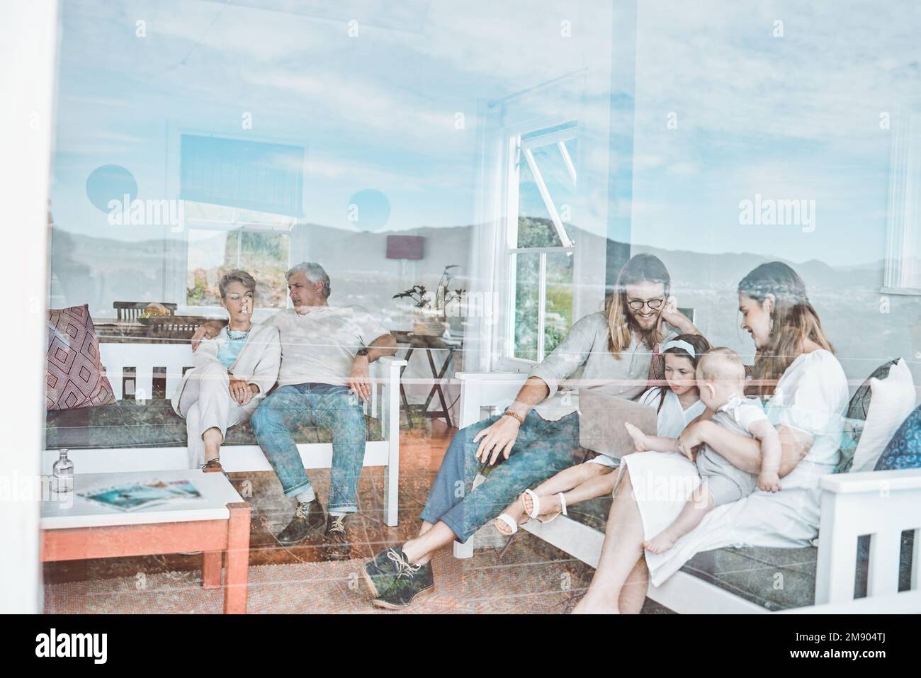 Hanging with the greatest. a beautiful family bonding at home Stock ...