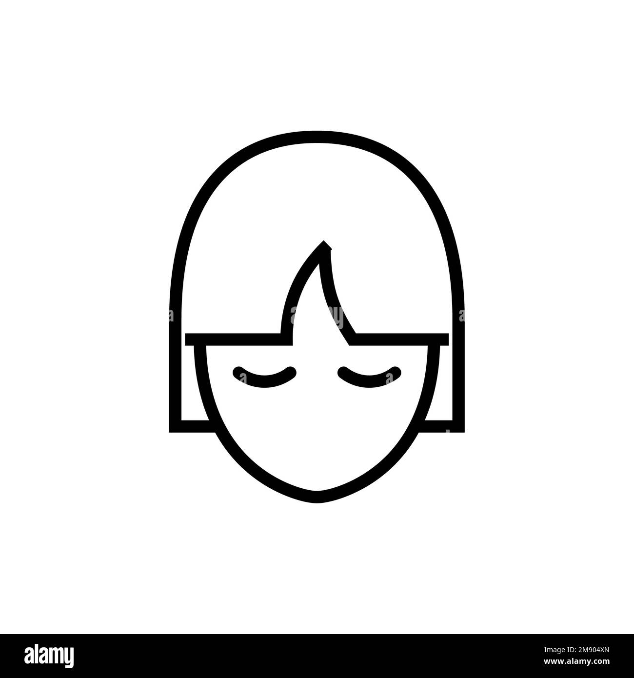 Girl icon outline. Single avatar, people icon from the big avatar ...