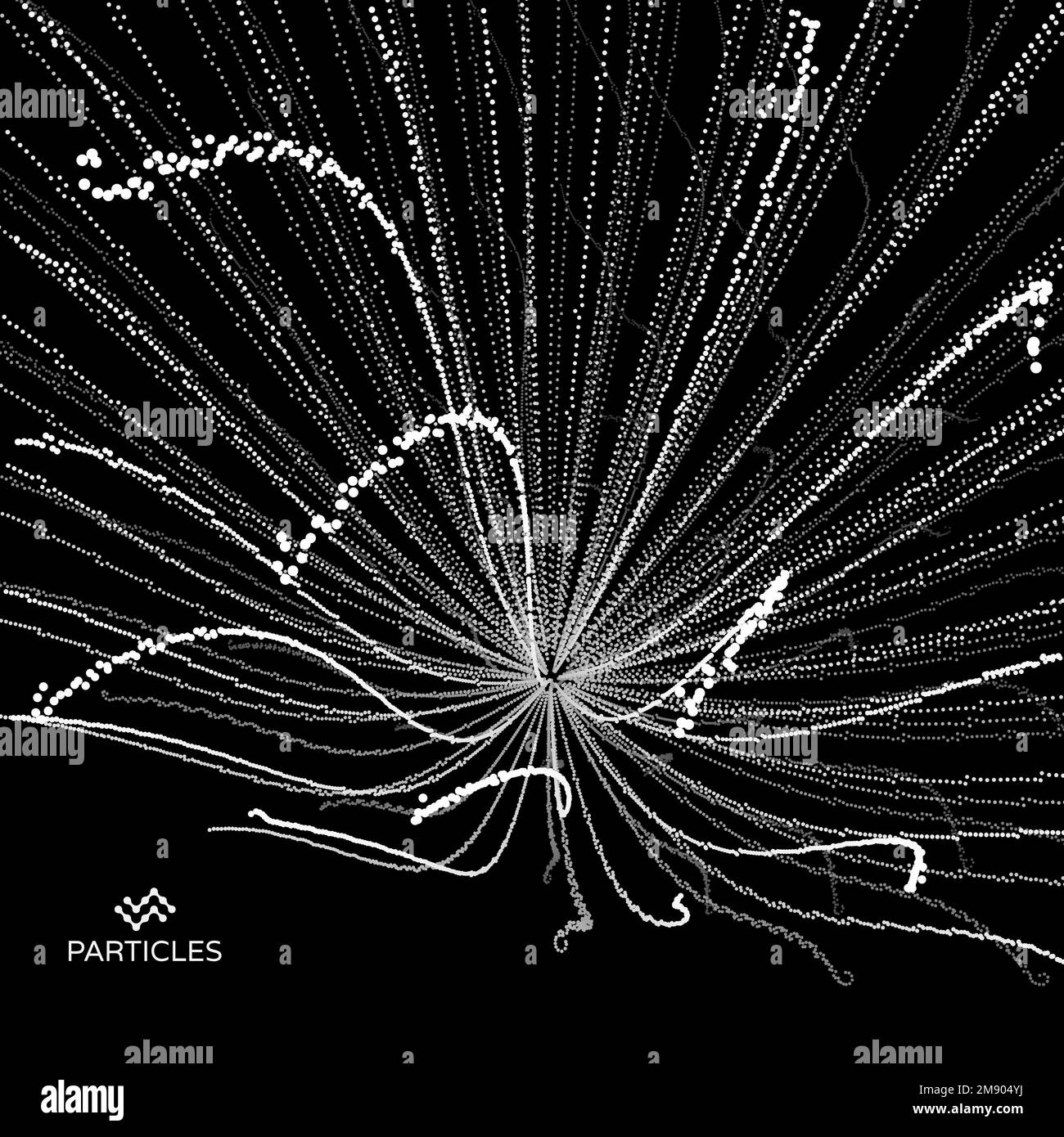 Abstract science or technology background. Array with dynamic particles. Vector illustration ...
