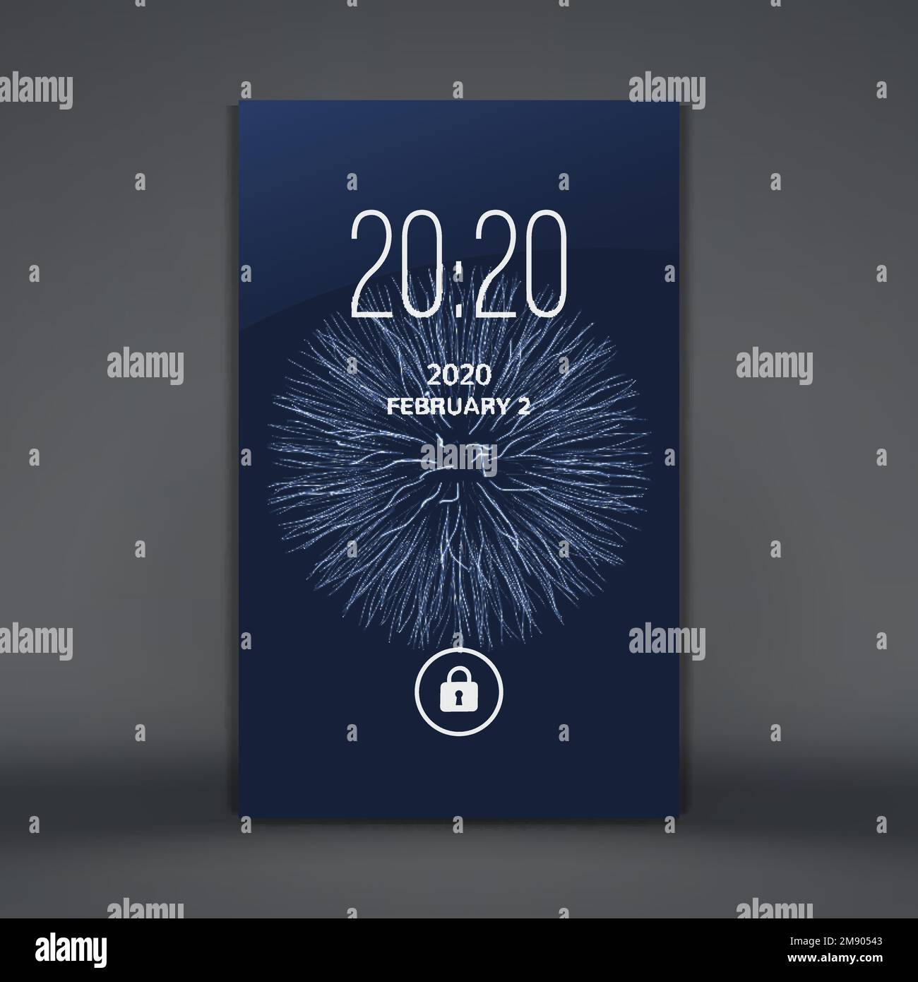 Modern lock screen for mobile apps. Smartphone. 3d grid background ...