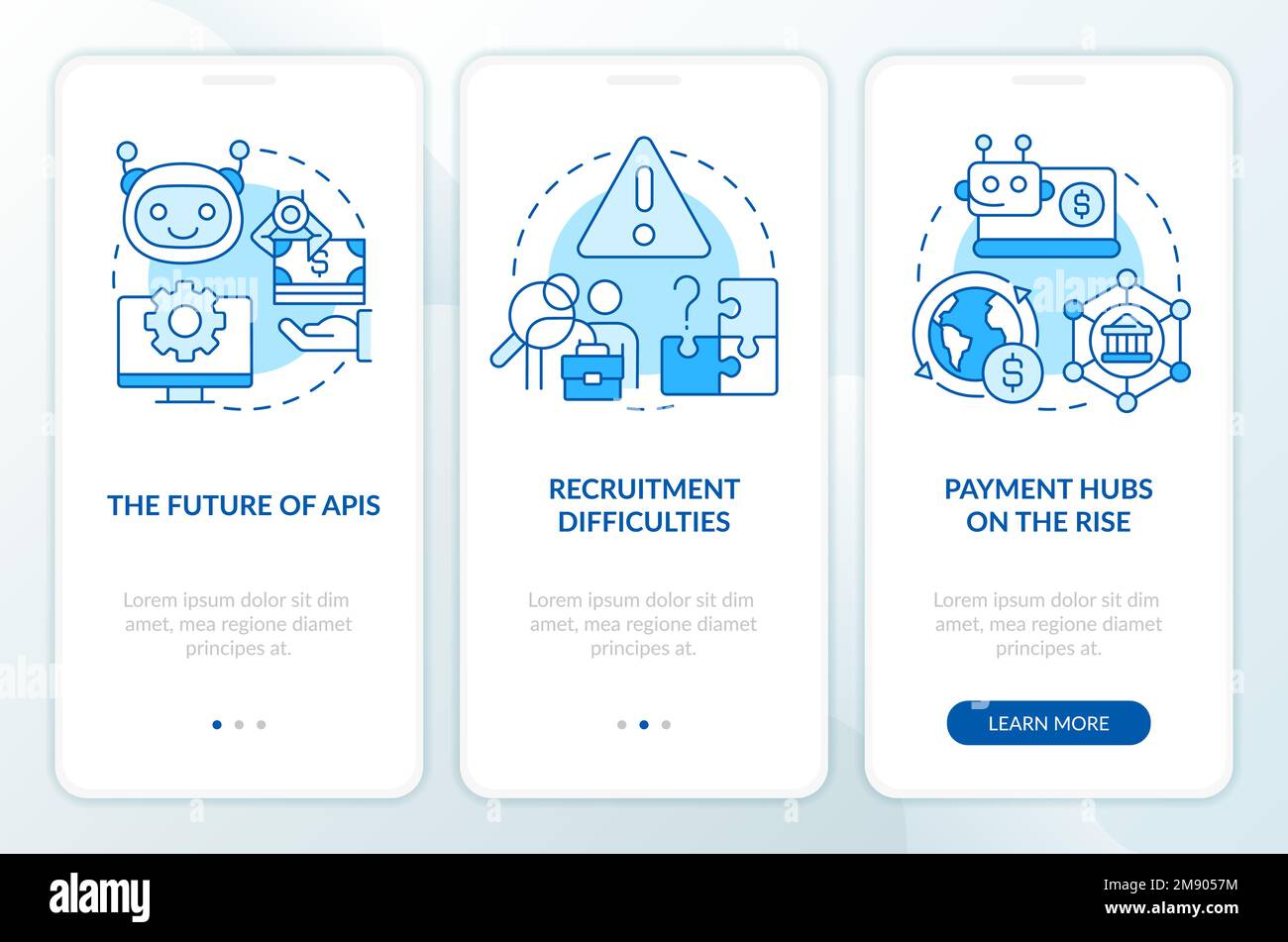 Treasury Management Trends Blue Onboarding Mobile App Screen Stock Vector Image And Art Alamy