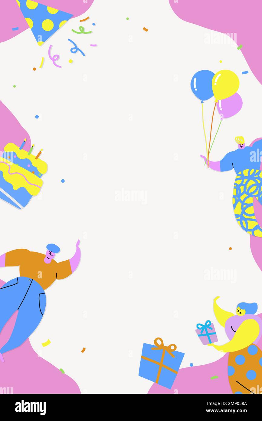 People celebrating a birthday party background vector Stock Vector ...