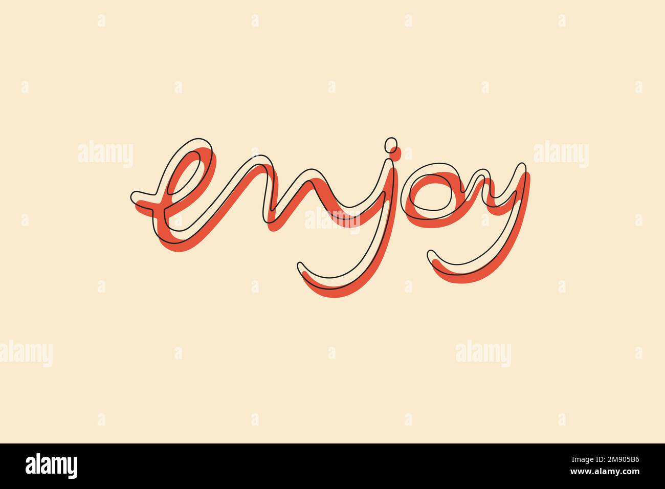 Red enjoy text on a cream background vector Stock Vector Image & Art ...