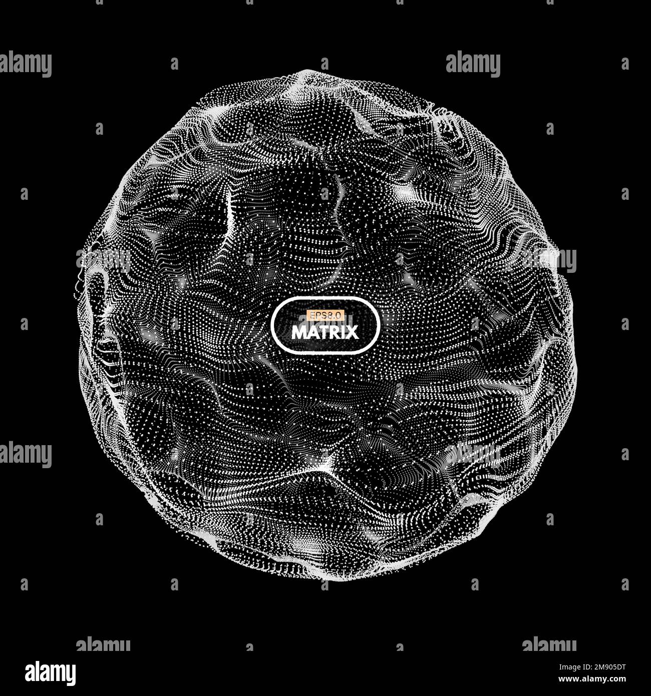 3d Abstract Sphere Array With Dynamic Particles Modern Science And Technology Element Vector