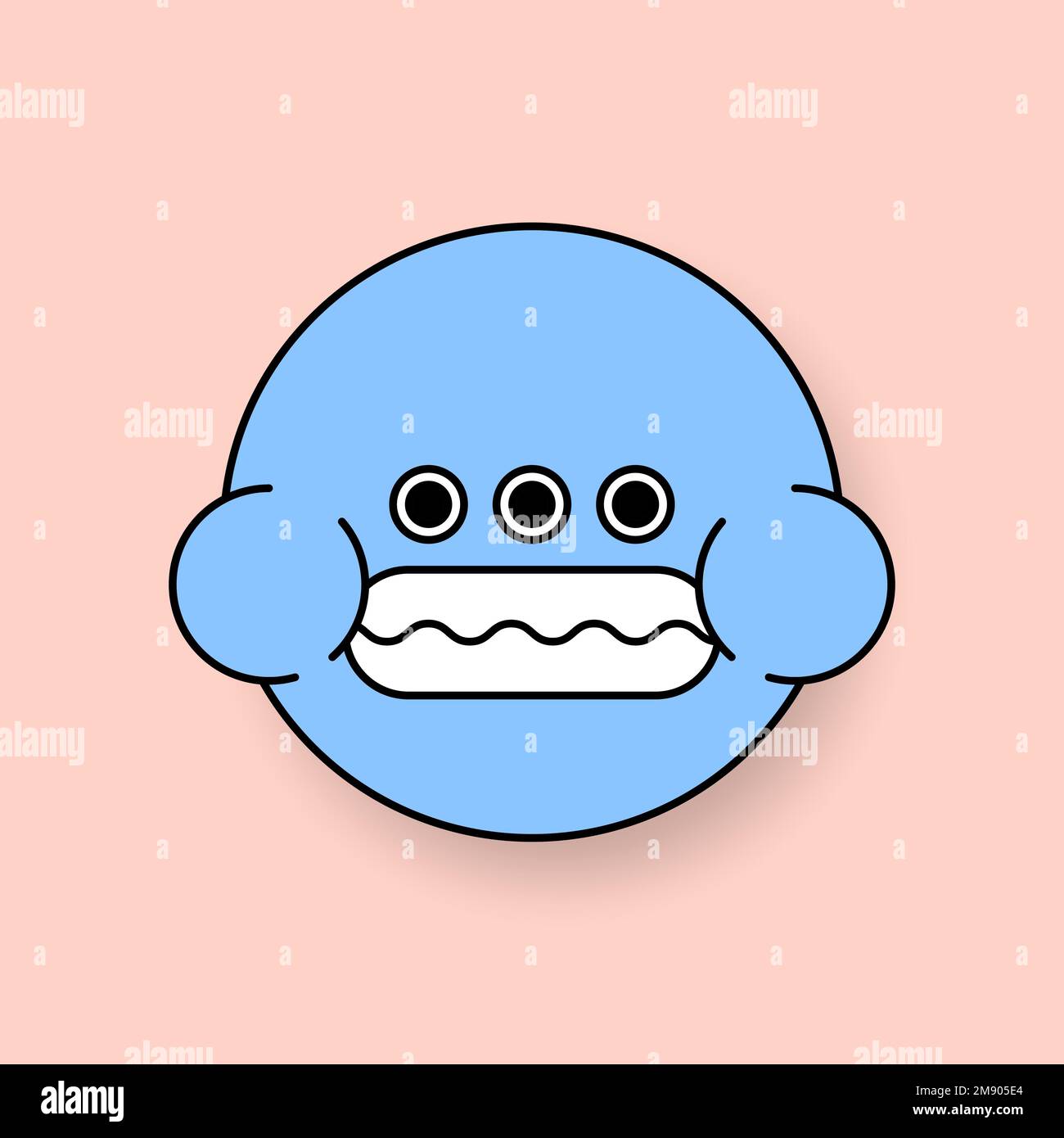 Funky blue monster frog emoji sticker vector Stock Vector Image & Art ...
