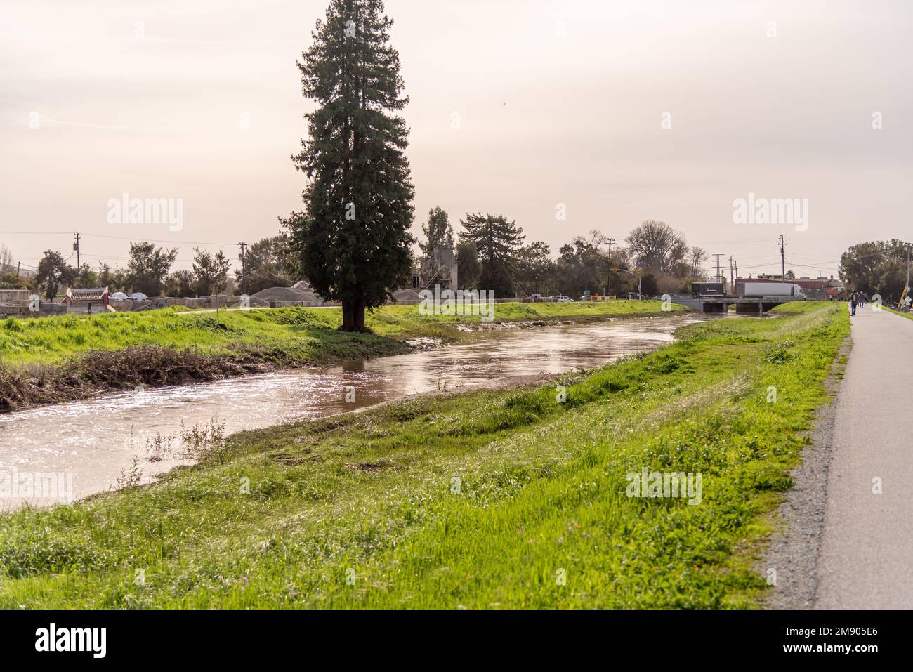Santa Cruz County, Watsonville, CA, USA on January 12, 2023. High flood ...
