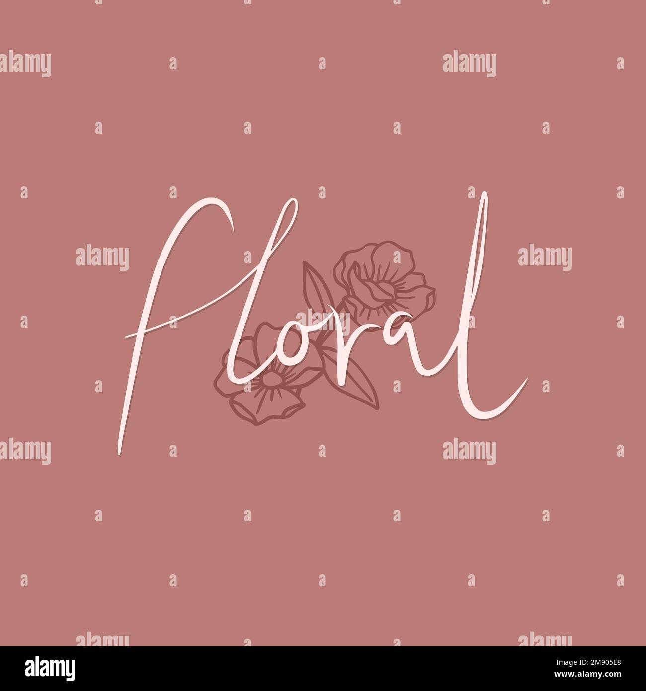 Floral text on a pink background vector Stock Vector Image & Art - Alamy