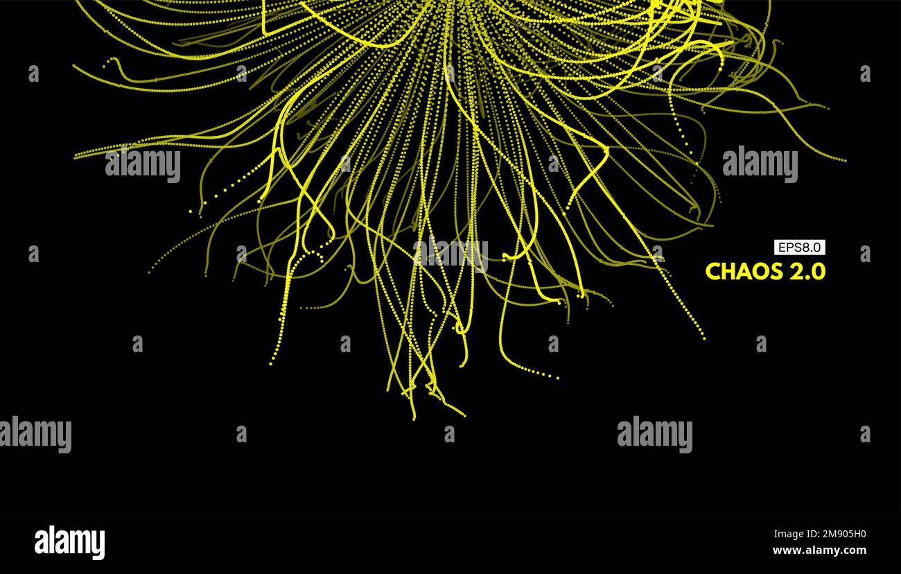 Array With Dynamic Particles 3d Futuristic Technology Style Abstract