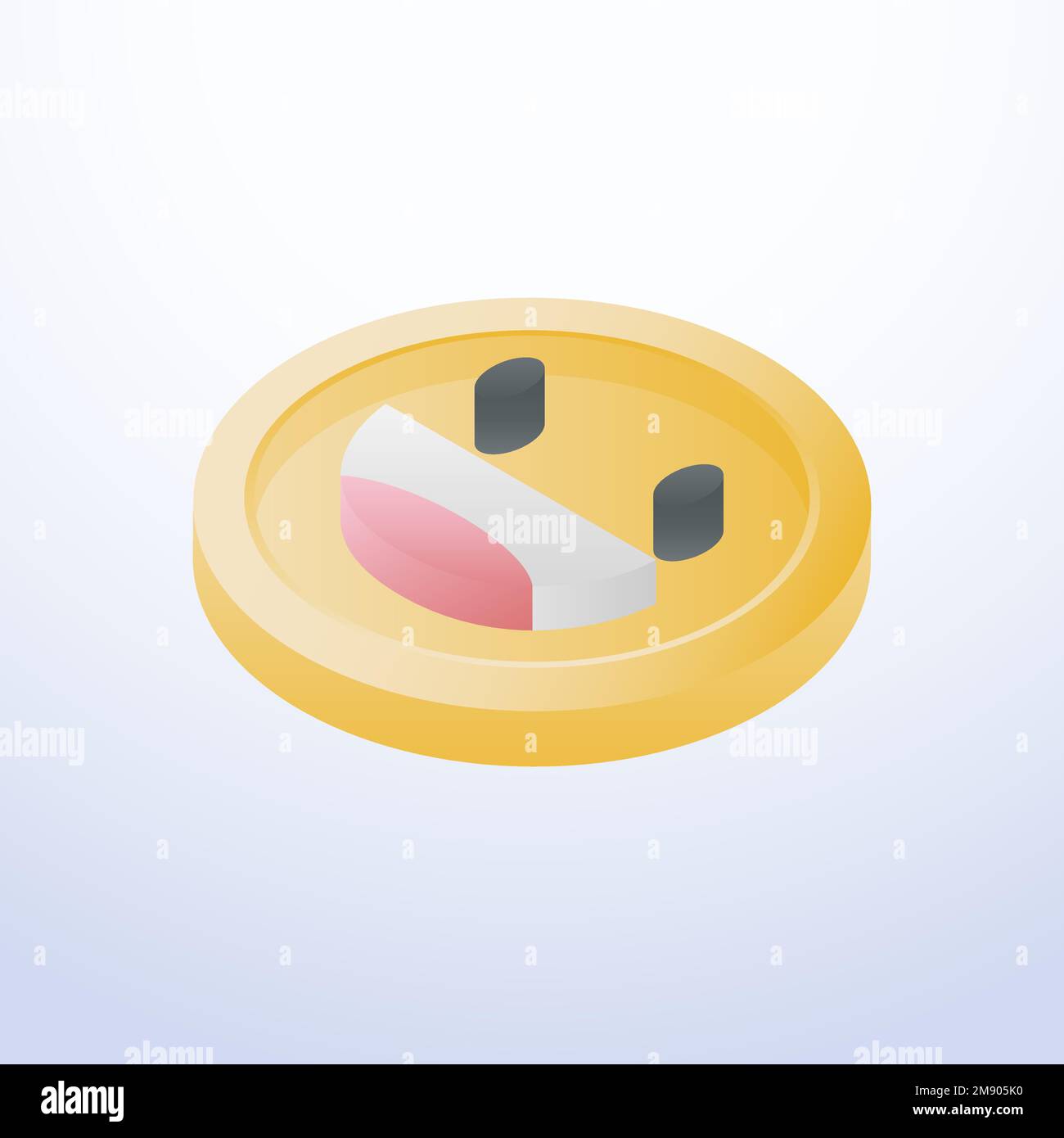 Smiling face with open mouth emoticon social sticker vector Stock ...