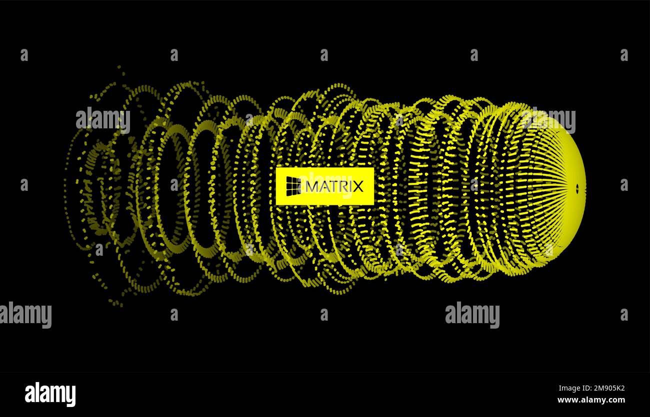 Array with dynamic particles. 3d technology style. Abstract background. Vector illustration ...