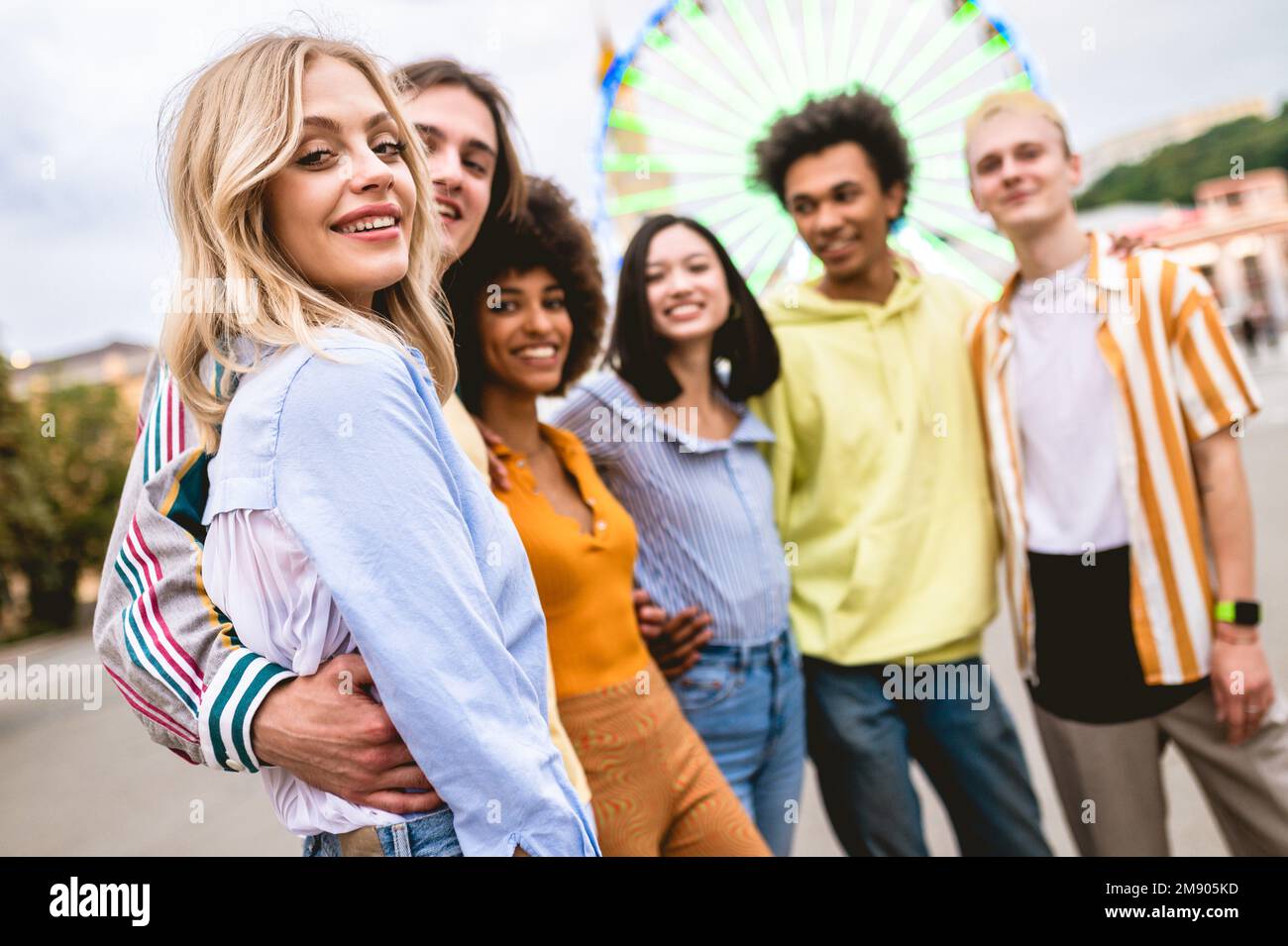 Multiracial young people together meeting and social gathering - Group ...