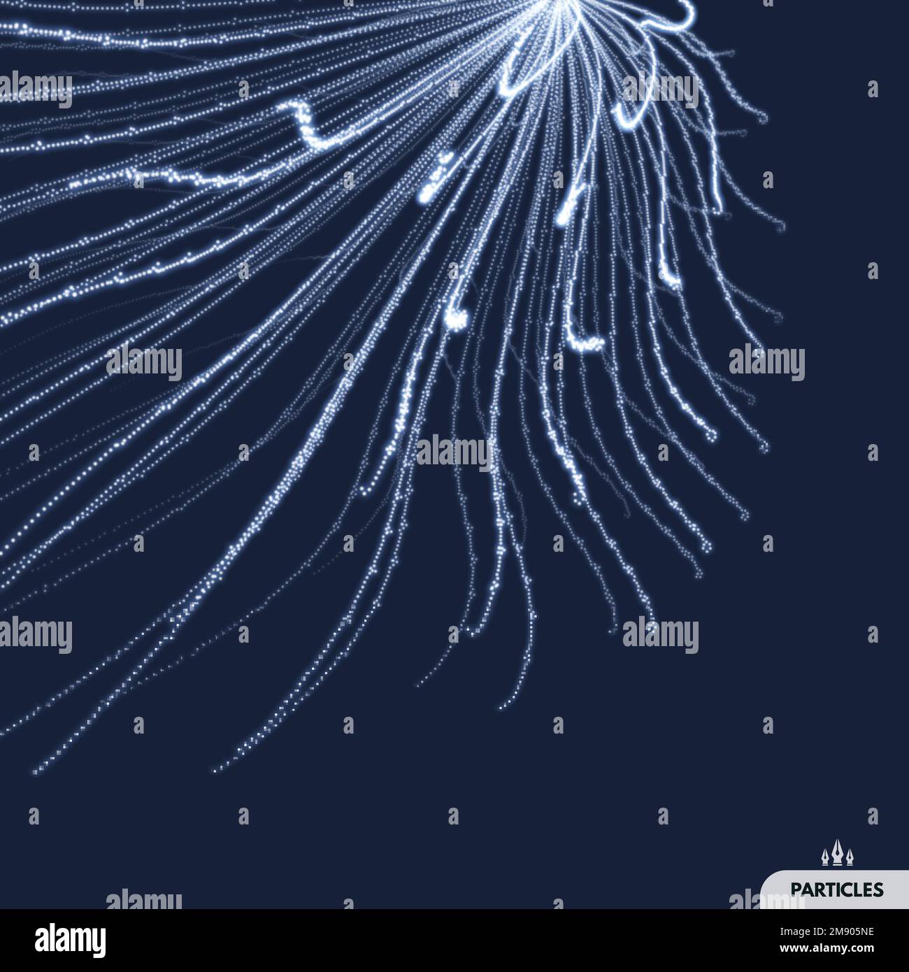 Abstract Science Or Technology Background Array With Dynamic Particles