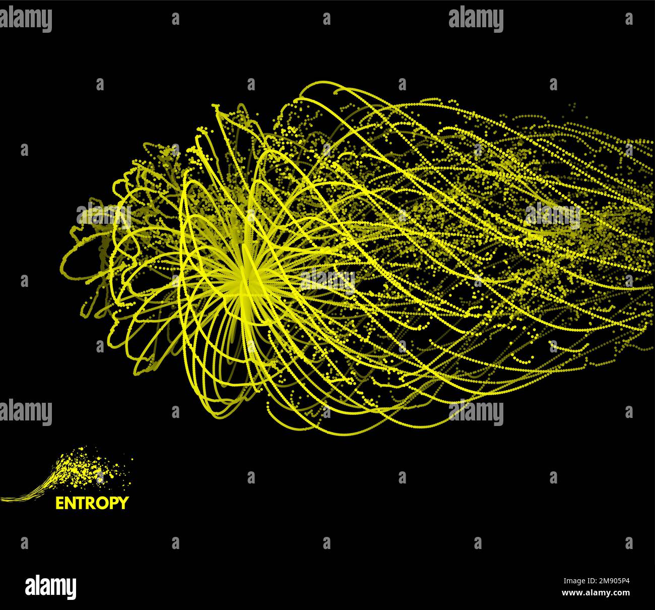 Abstract Science Or Technology Background Array With Dynamic Particles Vector Illustration