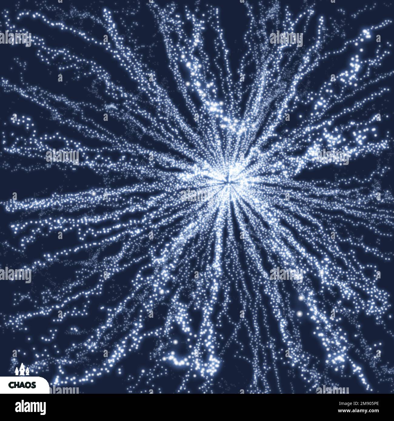 Abstract science or technology background. Array with dynamic particles. Vector illustration ...