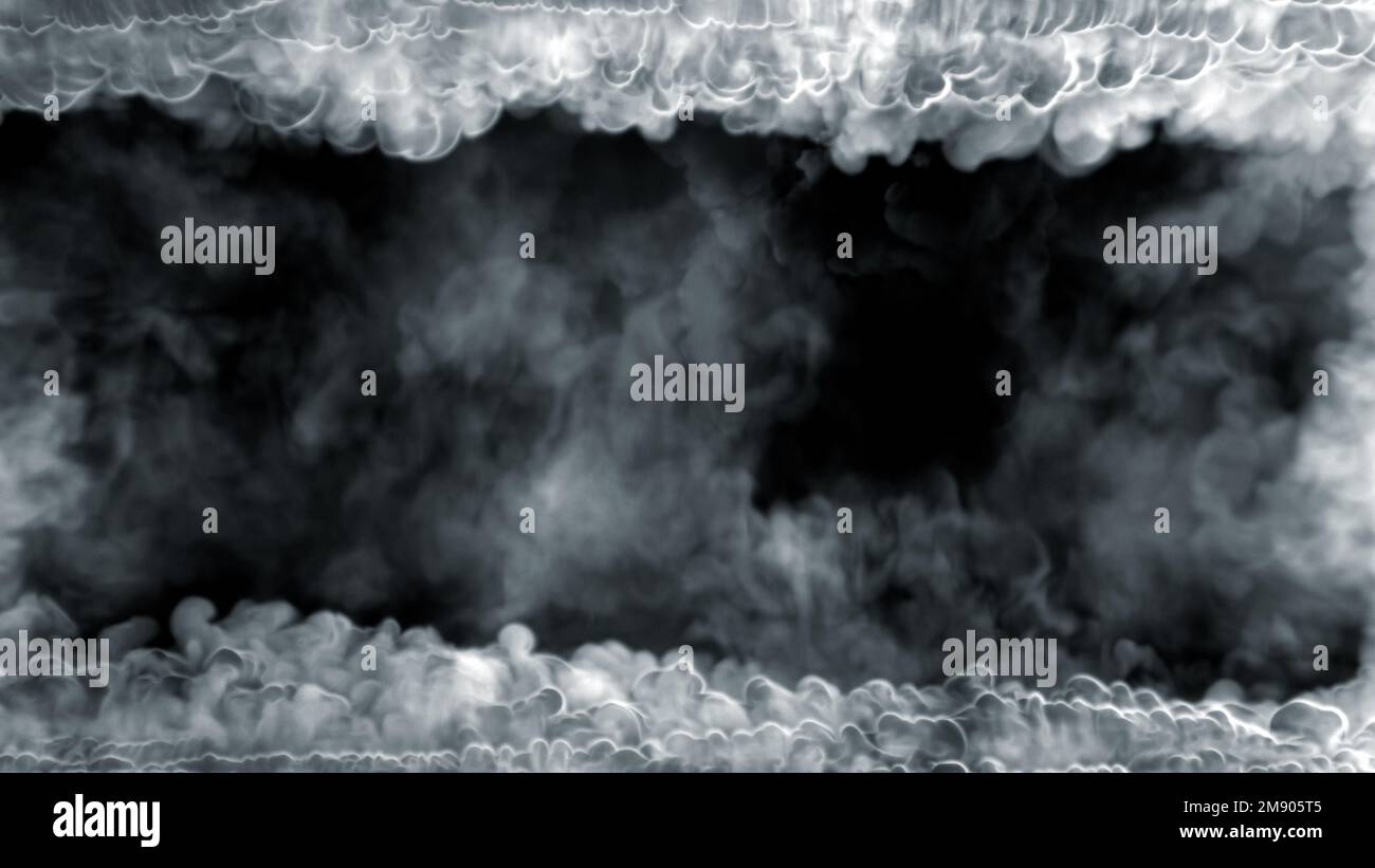 Top - bottom frame for content of rich smoke, isolated - object 3D ...