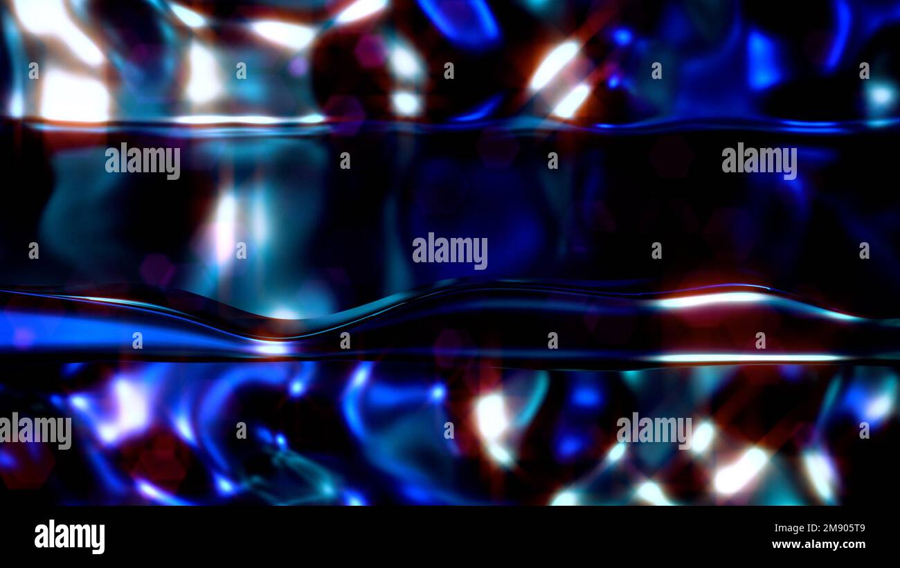 Melted metal waves dark green - blue backdrop - abstract 3D ...