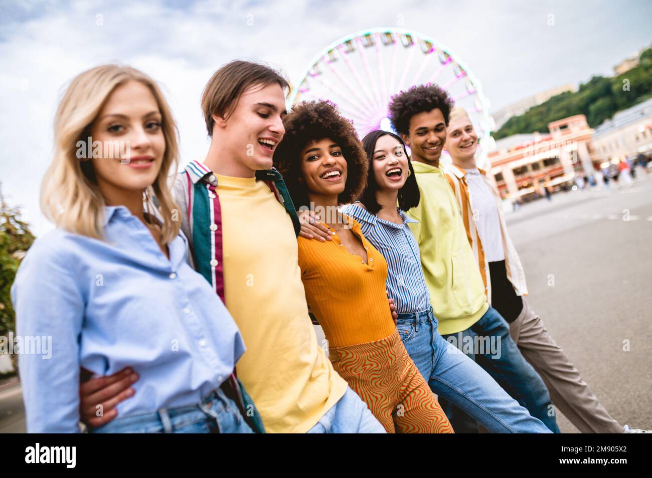 Multiracial young people together meeting and social gathering - Group ...