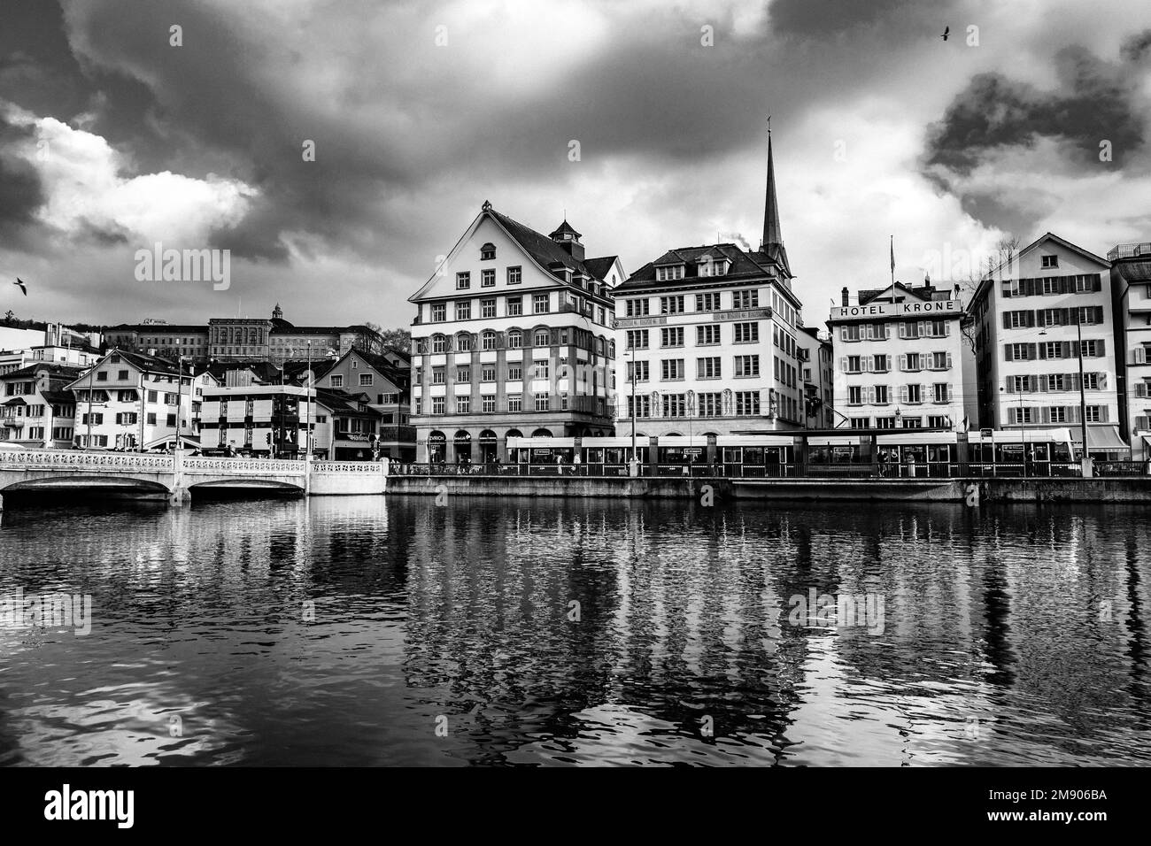 Limmat river famous zurich Black and White Stock Photos & Images - Alamy