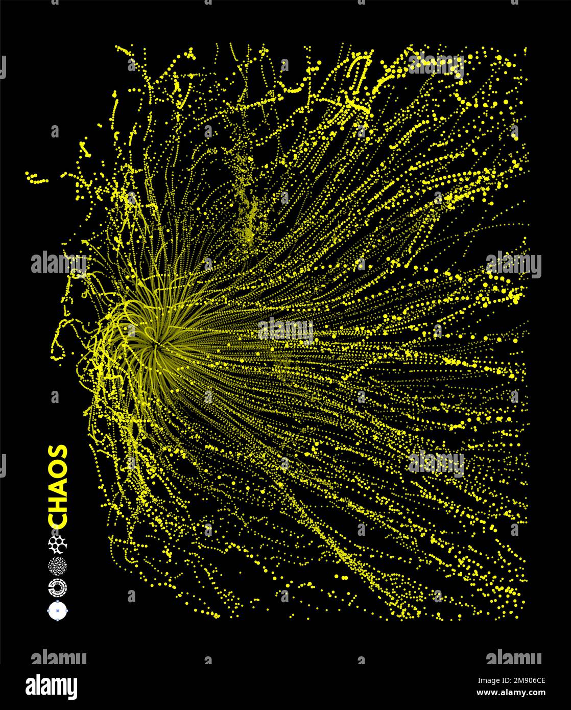 Abstract Science Or Technology Background Array With Dynamic Particles