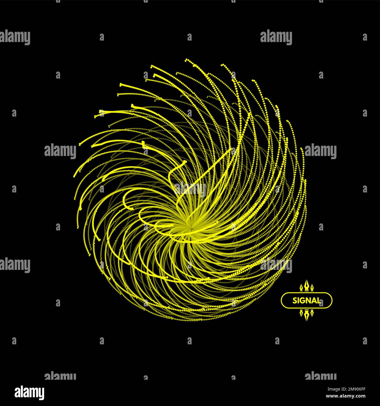 Array With Dynamic Particles 3d Technology Style Abstract Background Vector Illustration