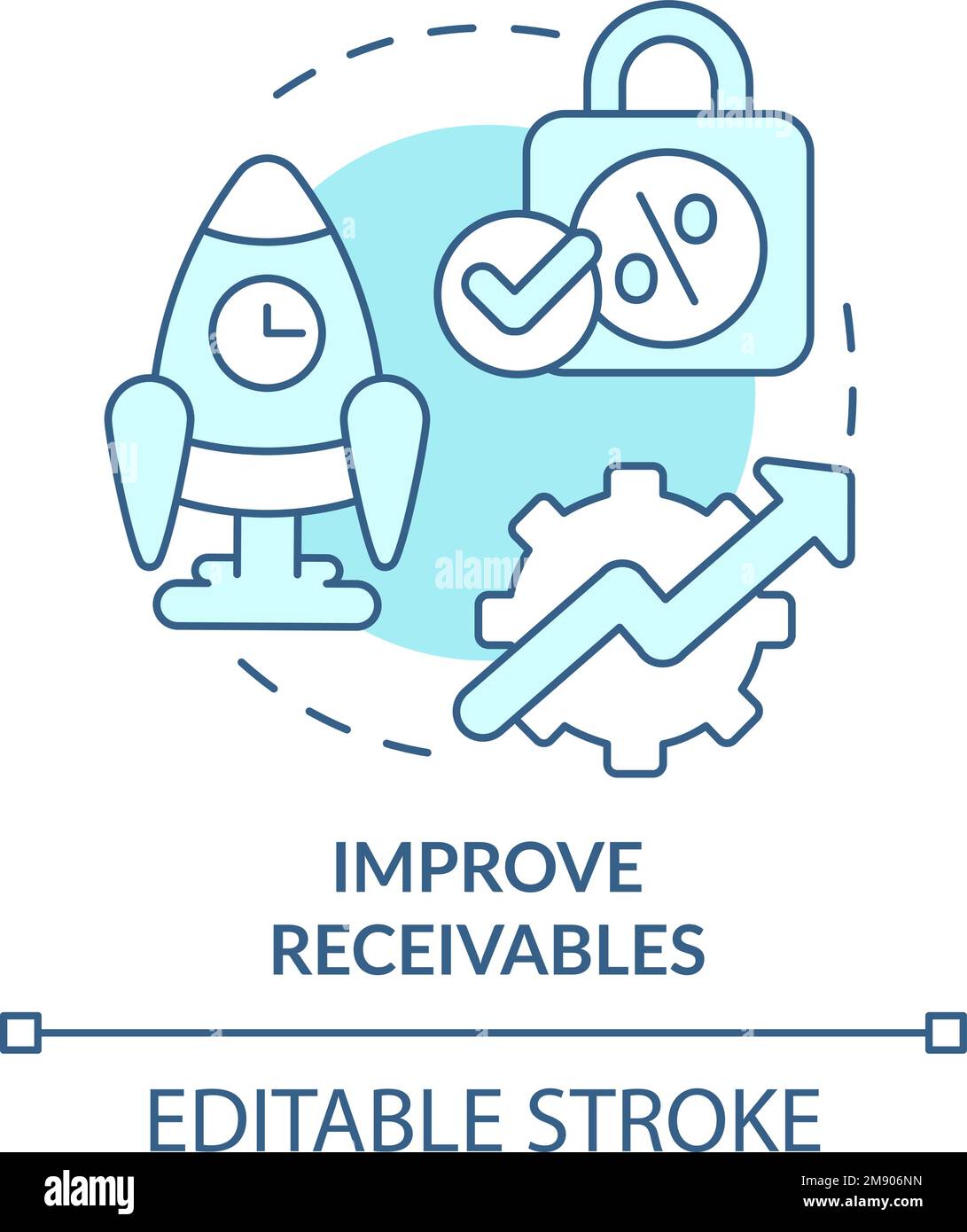 Improve receivables turquoise concept icon Stock Vector Image & Art - Alamy