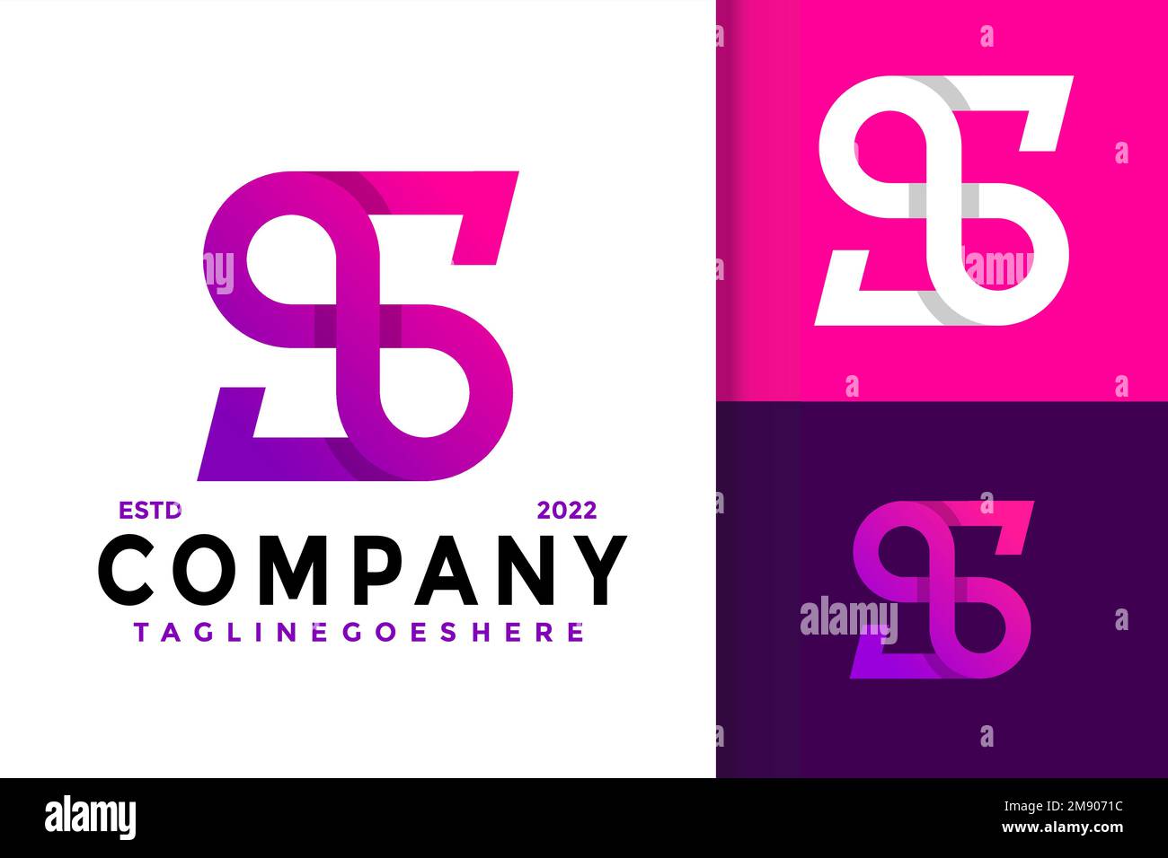 A company logo design sample in shades of purple Stock Vector Image ...