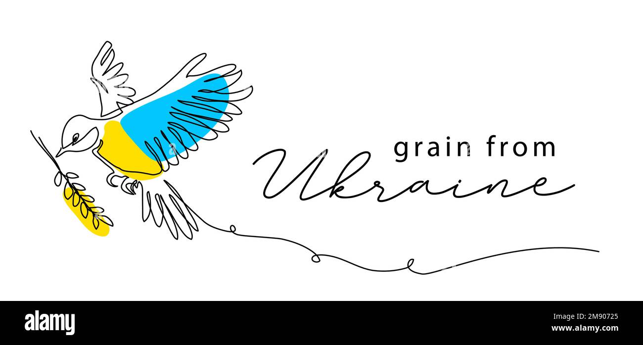 Grain from Ukraine concept. Great tit bird vector pattern in blue and ...