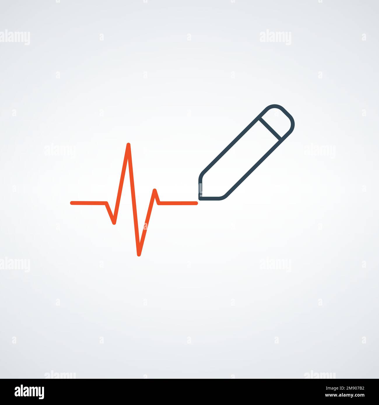 Drawing EKG Line with a pen or pencil linear icon. Editable stroke ...