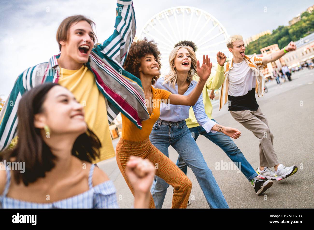 Multiracial young people together meeting and social gathering - Group ...