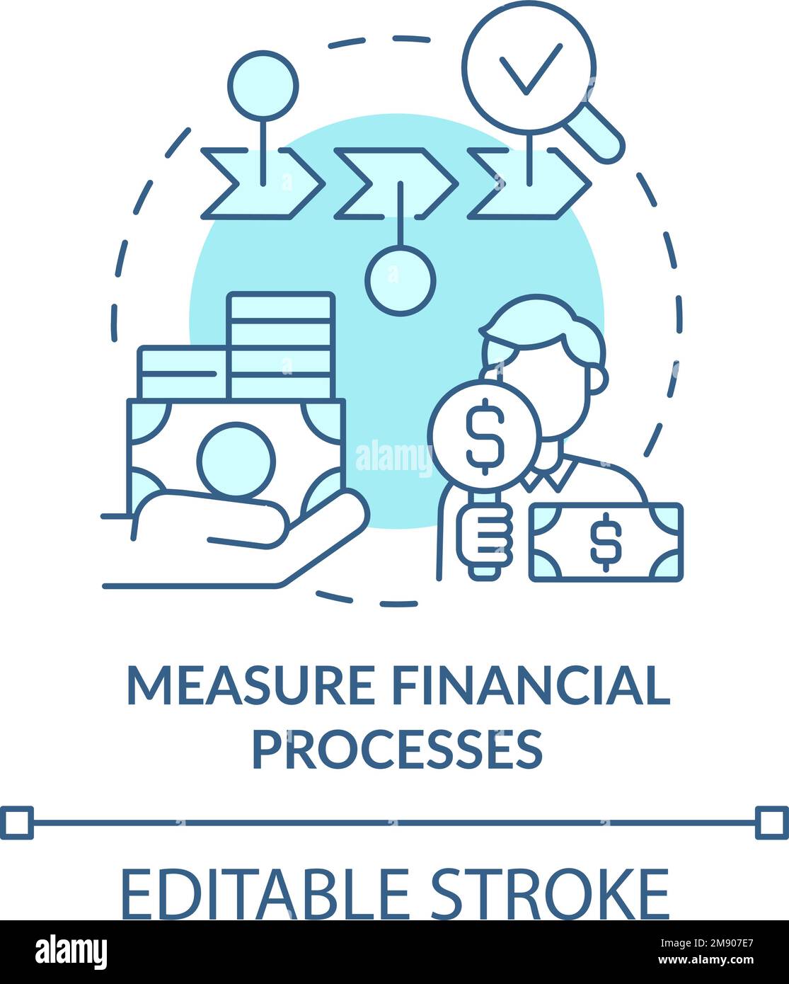 Measure financial processes turquoise concept icon Stock Vector Image ...