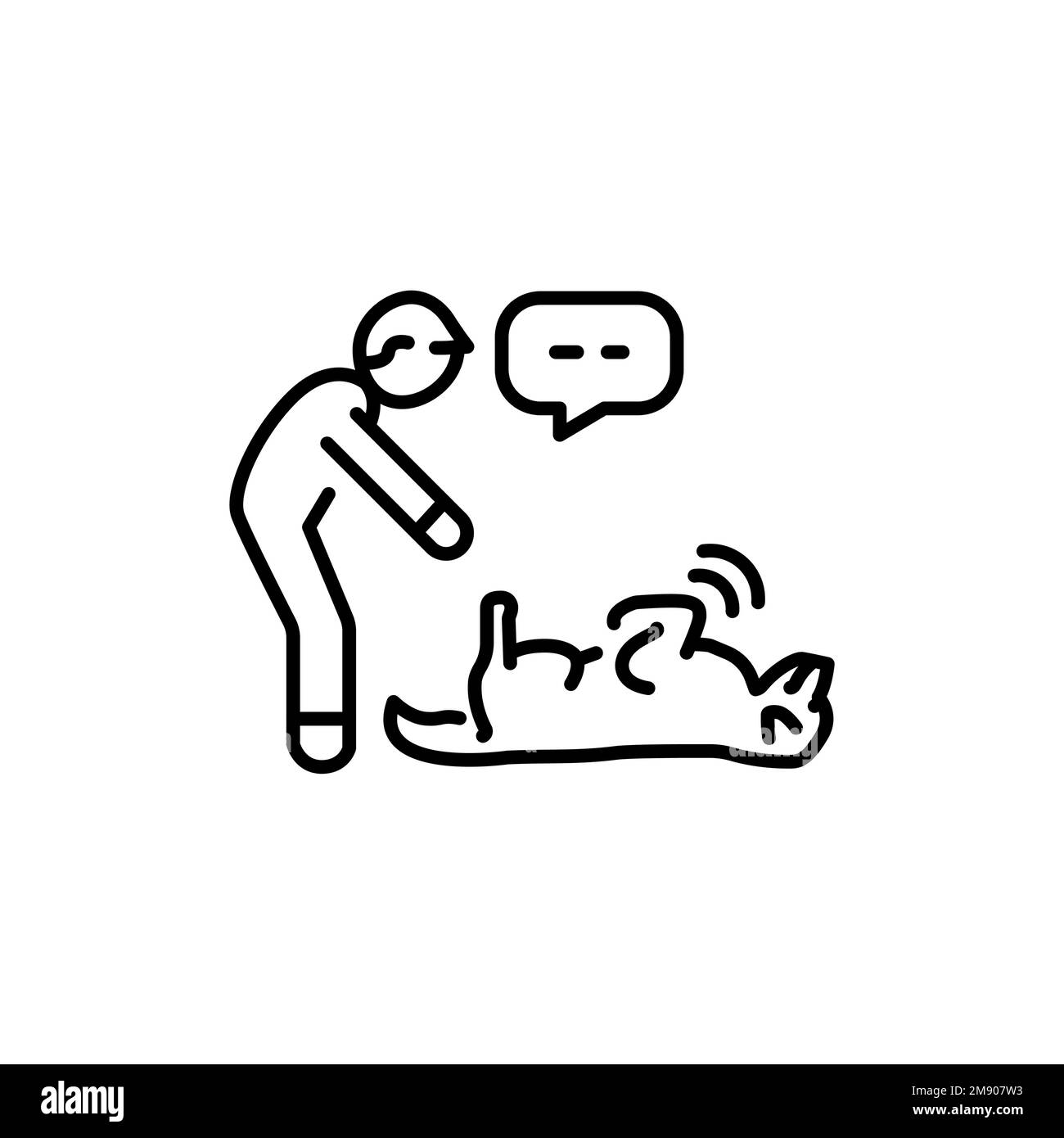 Spin command color line icon. Dog training. Animal education Stock ...