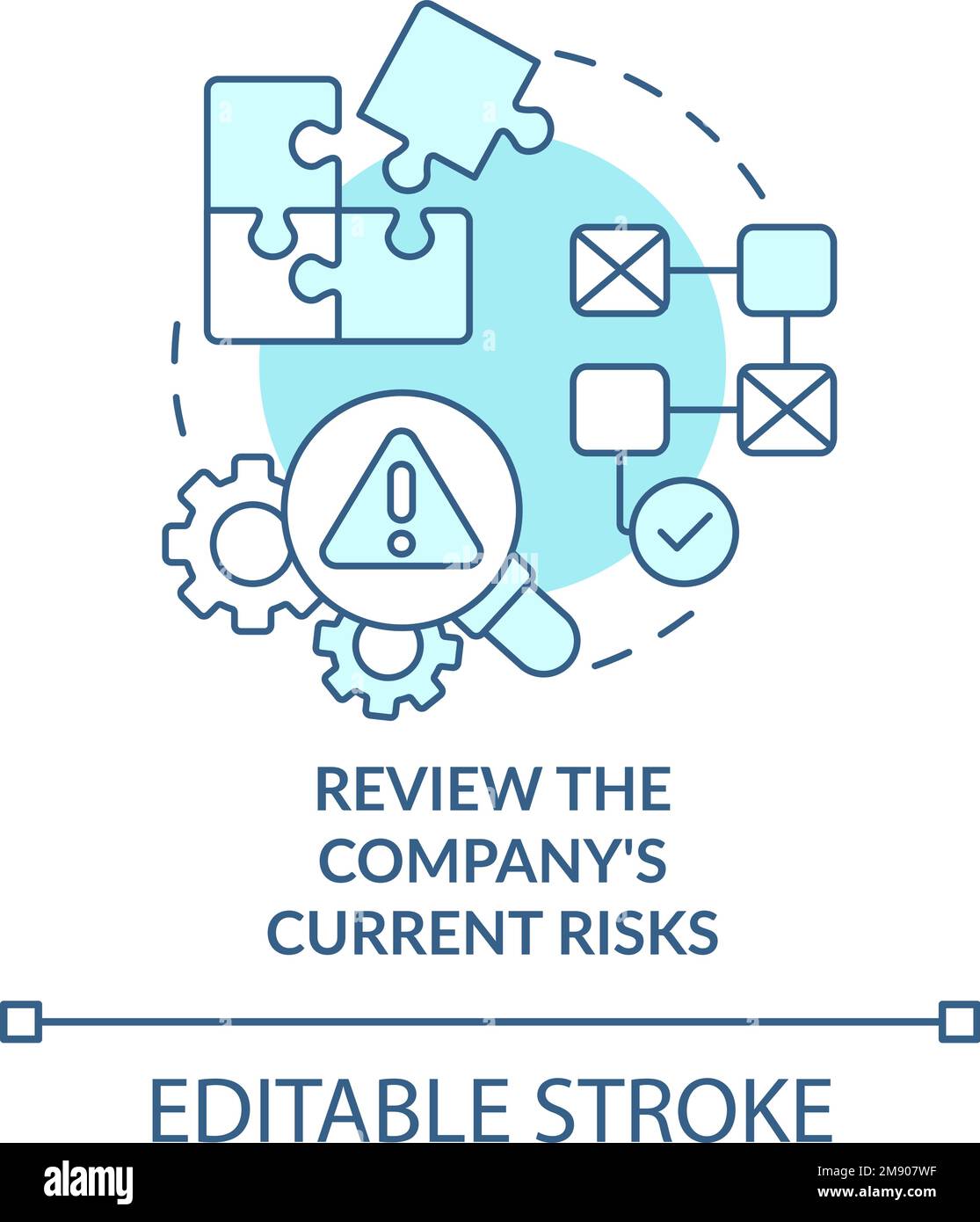 Review company current risk turquoise concept icon Stock Vector Image ...