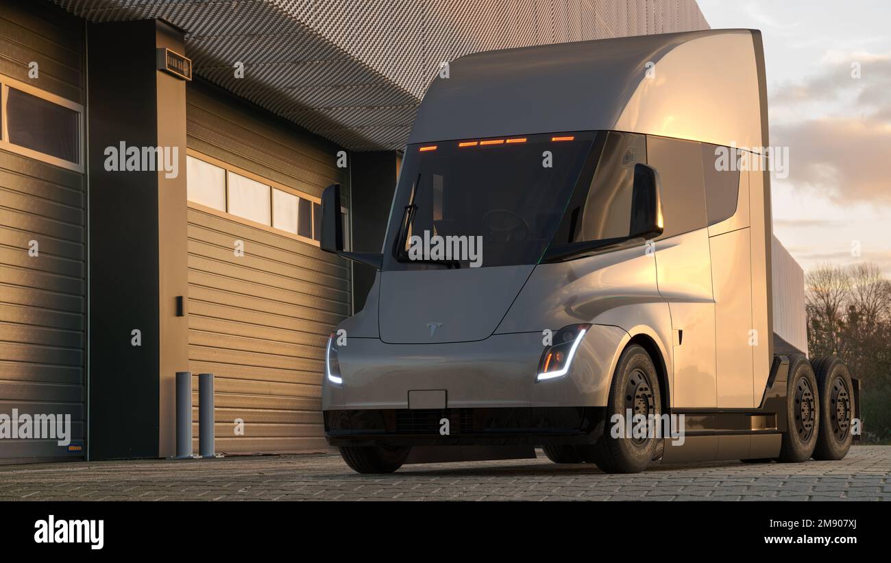 Tesla Semi is the world's first all-electric truck Stock Photo - Alamy