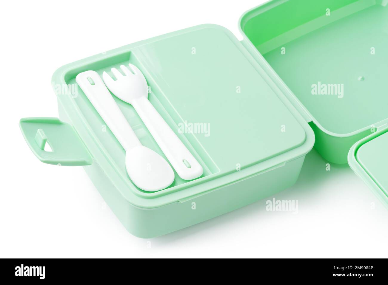 Plastic lunch box isolated on white background Stock Photo - Alamy