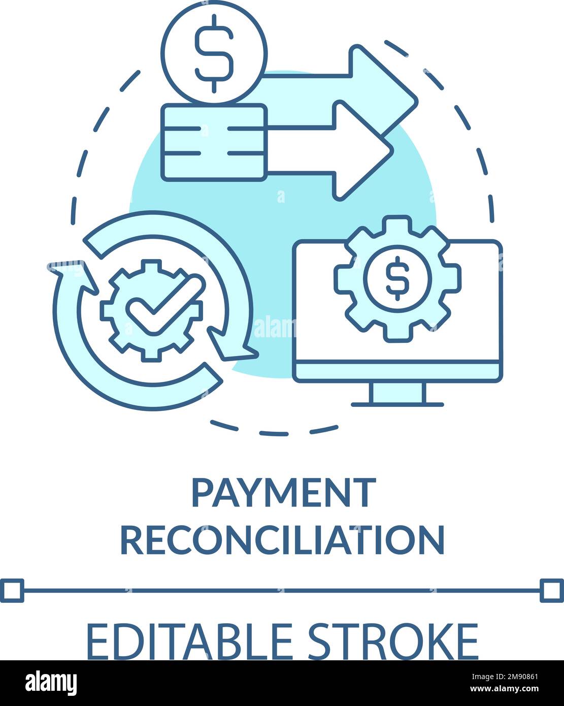Payment reconciliation turquoise concept icon Stock Vector Image & Art ...