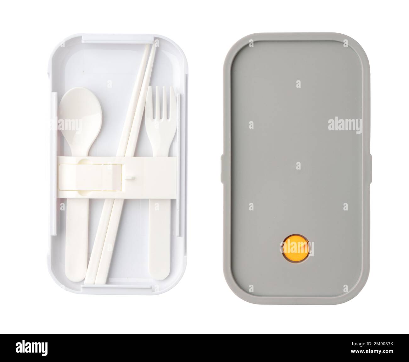 White plastic food container isolated on white background Stock Photo ...