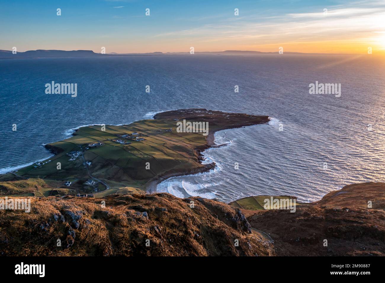 Aerial view of Muckross Head by Kilcar in County Donegal - Ireland ...
