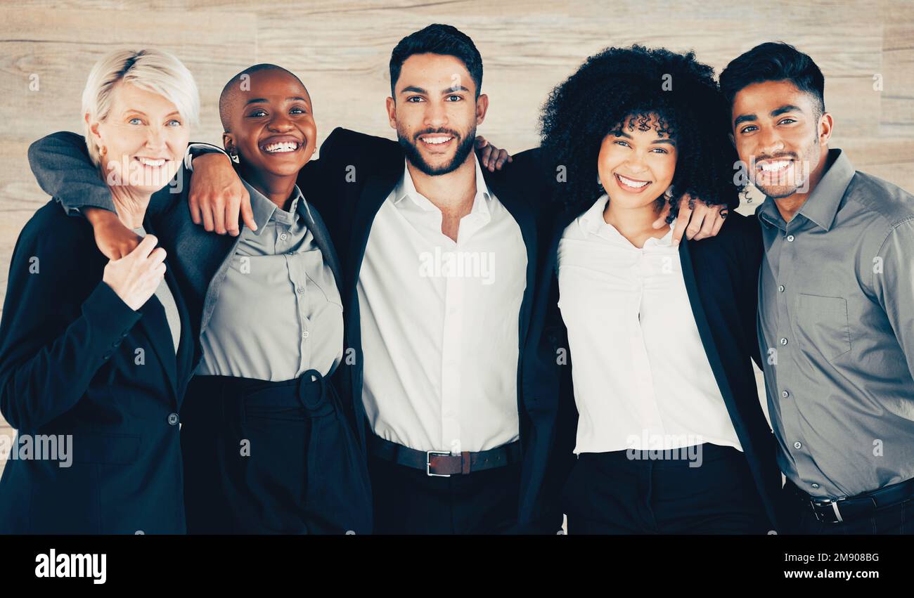 Think of many things do one. a group of confident businesspeople ...