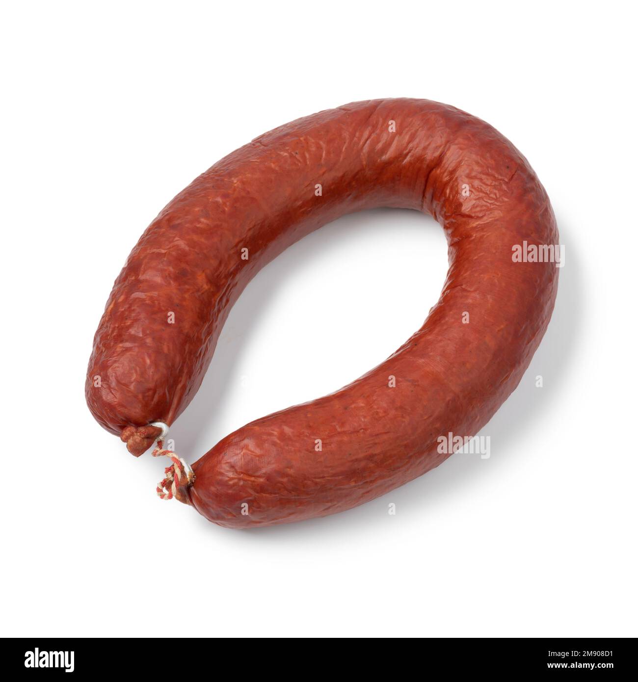 Single whole traditional Dutch horsemeat sausage isolated on white ...