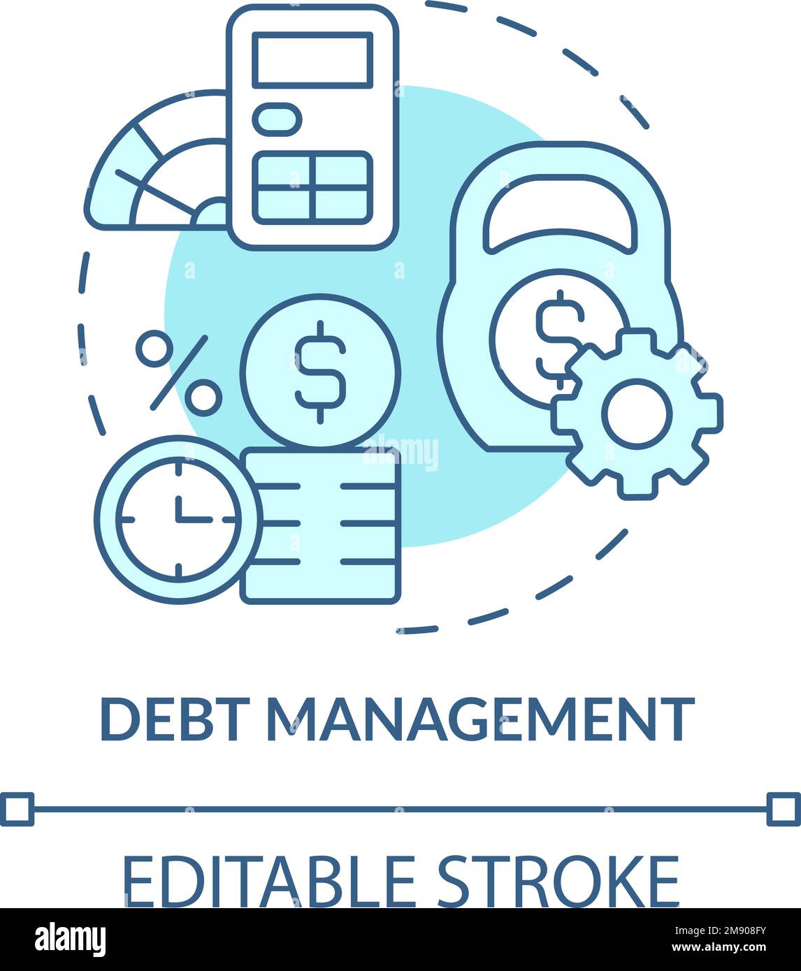 Debt management turquoise concept icon Stock Vector Image & Art - Alamy Debt management turquoise concept icon Stock Vector Image & Art - Alamy